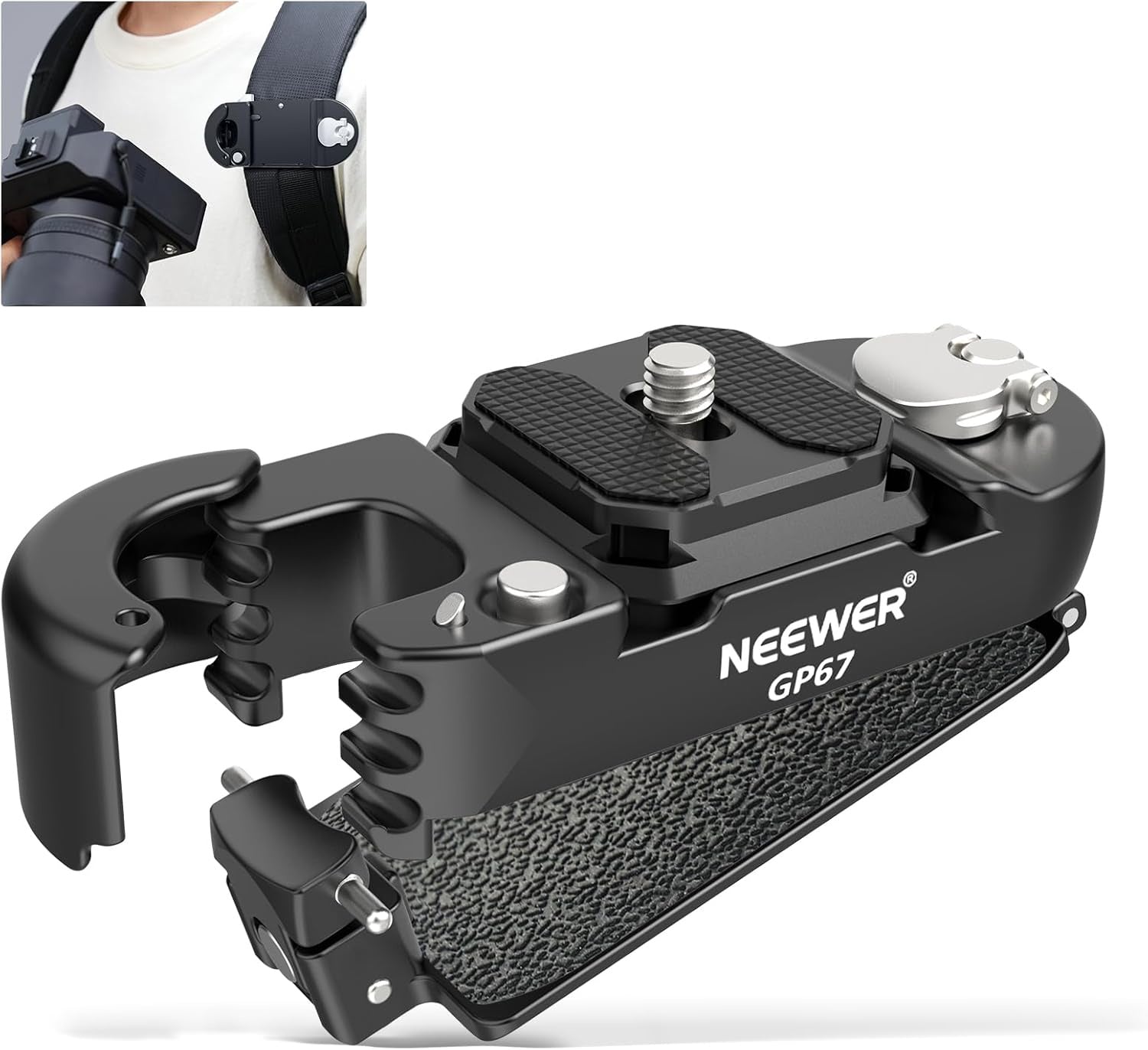 Neewer GP67 Camera Backpack ActionCam Clip Mount with Arca Quick Relea ...