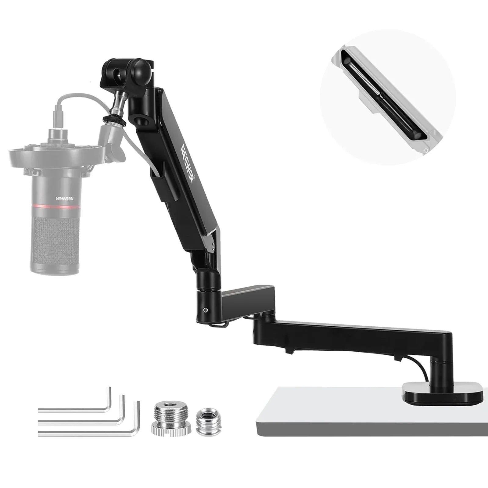 Neewer MS002 Pneumatic Spring Low Profile Mic Arm Desk Mount | CameraStuff