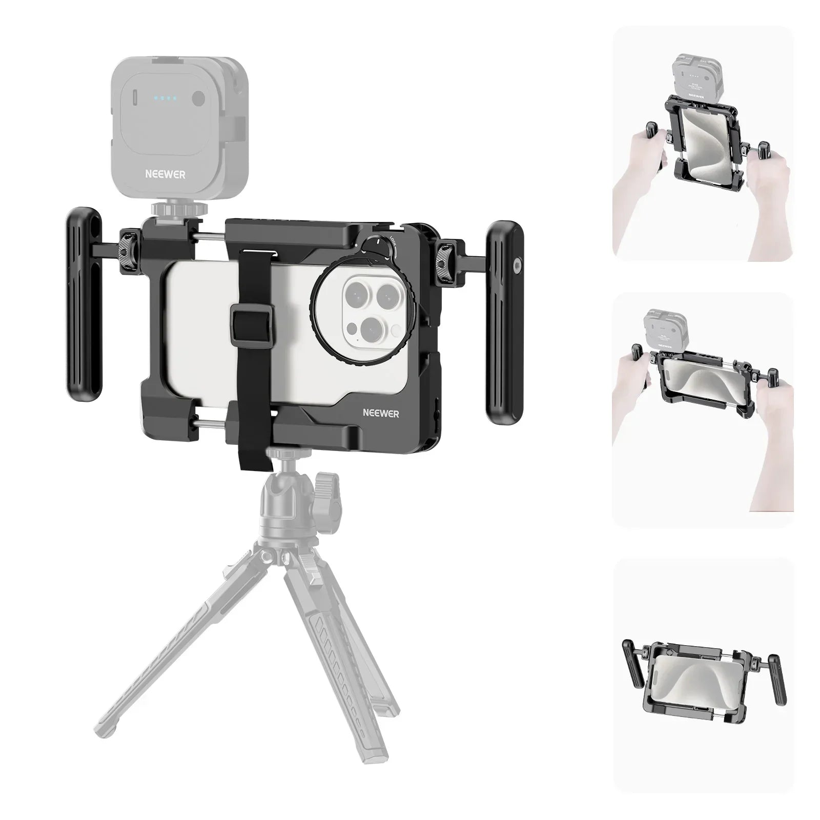 Neewer PA017 Universal Smartphone Cage Rig with 67mm Filter Mount ...