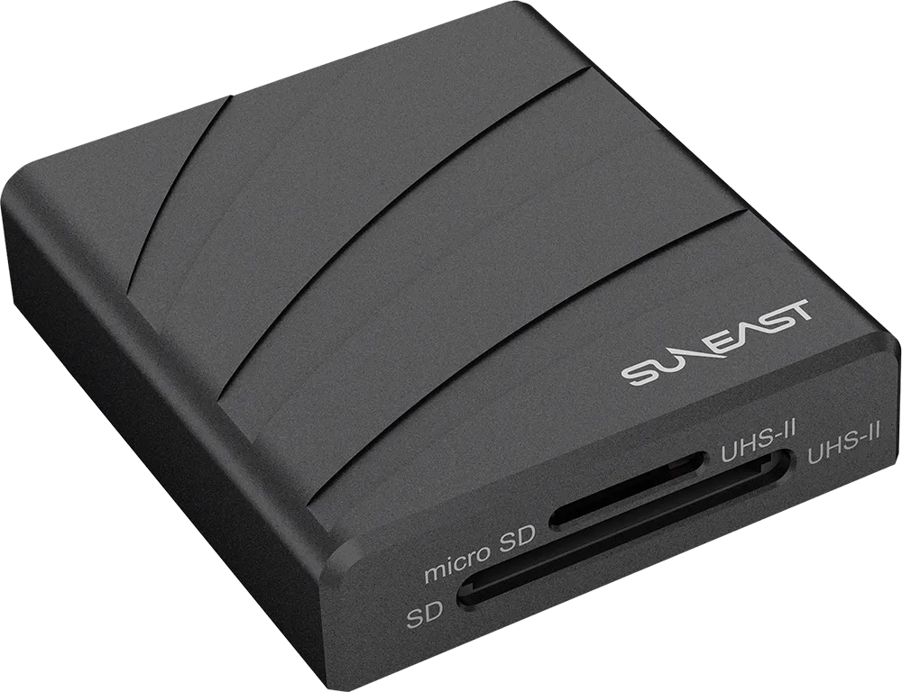 SunEast SD & microSD USB3.2 UHS-II Dual Slot Memory Card Reader 312MB ...